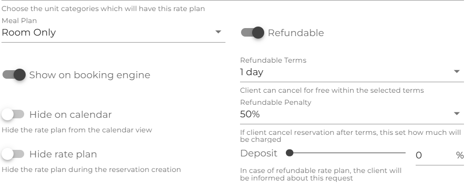 Rate Plan Description and Settings – Smartpms